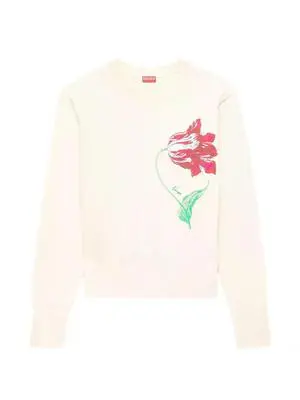 Kenzo Tulip Embroidered Jumper - Neutrals