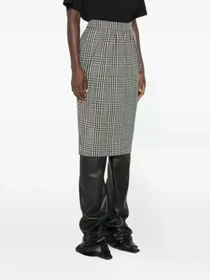 Stella McCartney Prince Of Wales Check Wool Midi Skirt