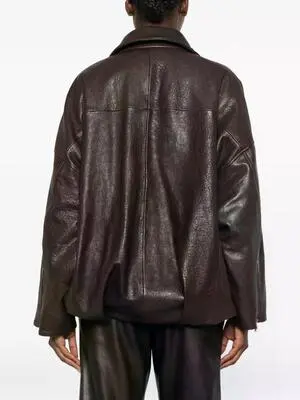 EMMETI Belted Oversized Leather Jacket