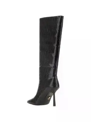 TWENTY FOURHAITCH Croc-effect Square-toe Stiletto Boots
