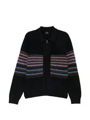 Paul Smith Graphic-print Zip-up Cardigan - Blue
