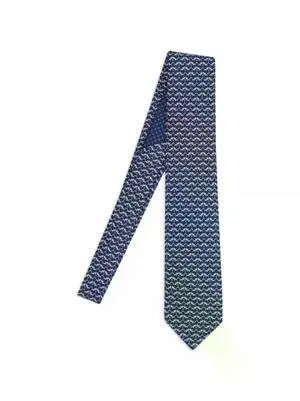 FERRAGAMO Tales-print Silk Tie - Blue