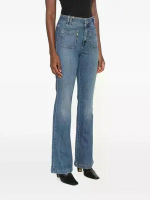 I BLUES Patch-pocket Flared Jeans