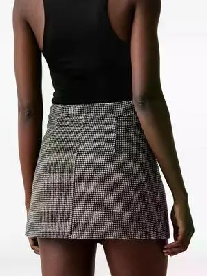 ERMANNO FIRENZE Houndstooth-pattern Pleated Mini Skirt