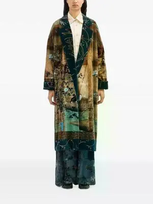 PIERRE-LOUIS MASCIA Floral-print Longline Coat
