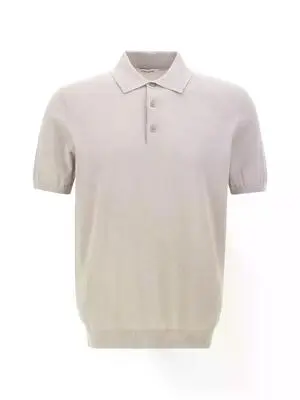 KANGRA Ribbed-trim Polo Shirt - Neutrals