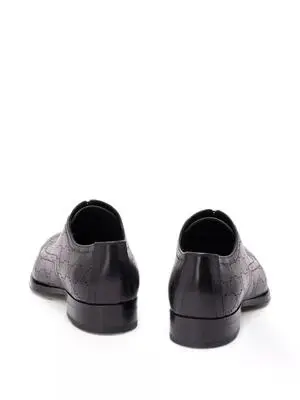 Gucci Lasered Gg Leather Lace-up Shoes
