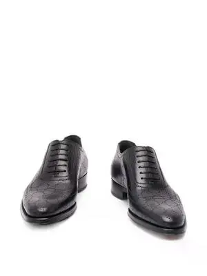 Gucci Lasered Gg Leather Lace-up Shoes