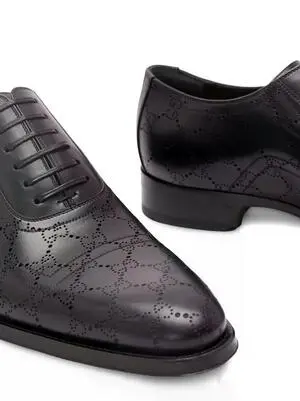 Gucci Lasered Gg Leather Lace-up Shoes