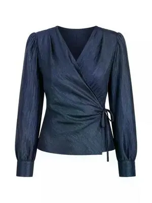 OTRO AMOR Crinkled-effect Wrap Blouse