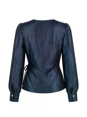 OTRO AMOR Crinkled-effect Wrap Blouse