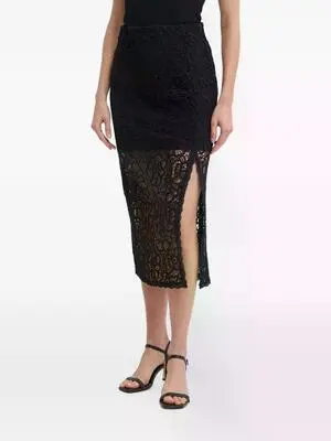 Sisley Lace Slit Skirt - Black