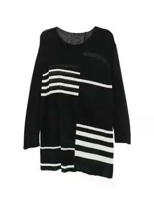 Yohji Yamamoto Intarsia-knit Distressed-effect Sweater