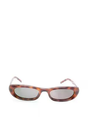 Saint Laurent Shade Plump Oval-frame Sunglasses - Brown