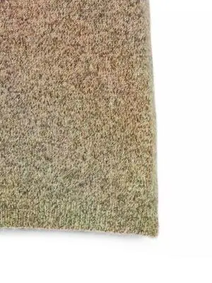 Soft Goat Marled Knitted Scarf - Brown