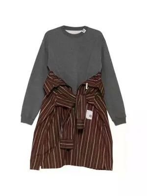 Mihara Yasuhiro Pinstripe Layered-detail Dress