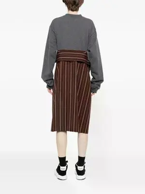 Mihara Yasuhiro Pinstripe Layered-detail Dress