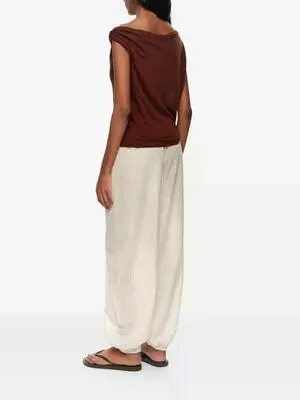 Bimba Y Lola Linen Knot-neckline Top