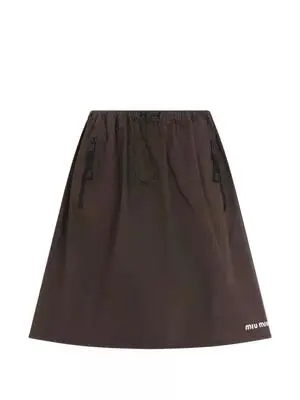 Miu Miu Logo-print Drawstring Midi Skirt