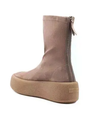 VIC MATIE Stretch Suede Platform Ankle Boots
