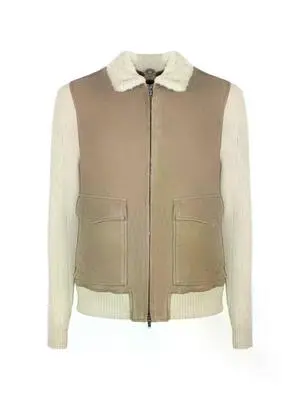 VOLFAGLI FIRENZE Arena Cable-knit Suede Jacket