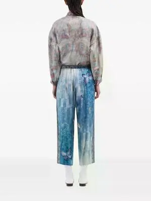 PIERRE-LOUIS MASCIA Silk Printed Straight Trousers