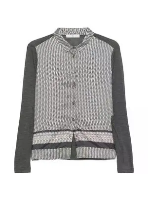 WHYCI MILANO Geometric-print Panelled Shirt