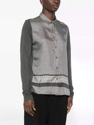 WHYCI MILANO Geometric-print Panelled Shirt