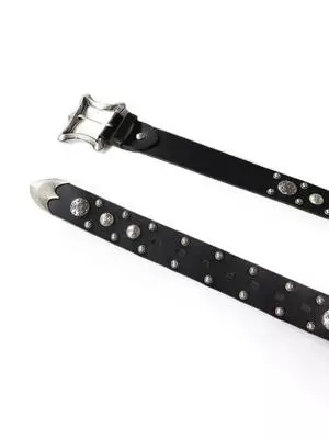 THUG CLUB Dragon Stud-embellished Leather Belt