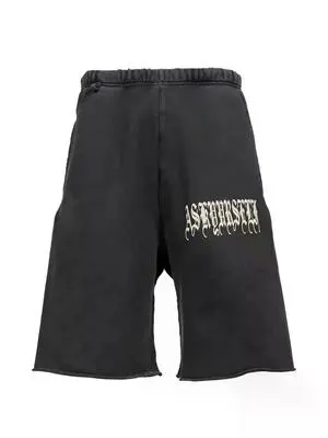 ASKYURSELF Logo-print Distressed Shorts