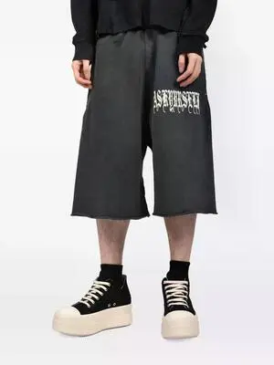 ASKYURSELF Logo-print Distressed Shorts