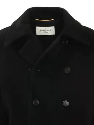 Saint Laurent Double-breasted Reinforced-shoulder Coat