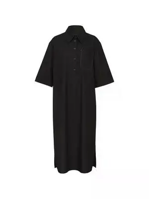 LEE MATHEWS Contrast-stitch Midi Shirt Dress