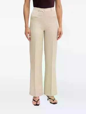 Sisley Pressed-crease Straight-leg Trousers - Neutrals