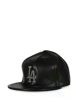 EARTHLING COLLECTIVE Brain Bucket Logo-plaque Leather Cap