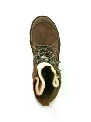Moncler Vera High Suede And Shearling Lace-up Boots