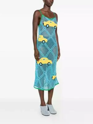JW Anderson Car Crochet-knit Midi Dress