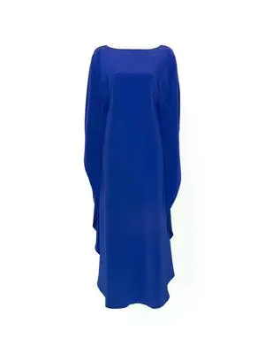 GIANLUCA CAPANNOLO Iris Cape-style Slit-sleeve Maxi Dress - Blue