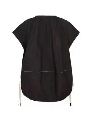 LEE MATHEWS Contrast-stitch Drawstring Top