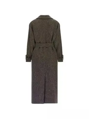 Kiton Chevron-weave Belted Coat