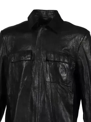 SAN263-1 Flap-pocket Leather Jacket