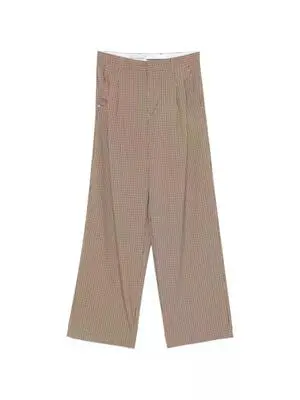 WHITE SAND Checked Wide-leg Trousers
