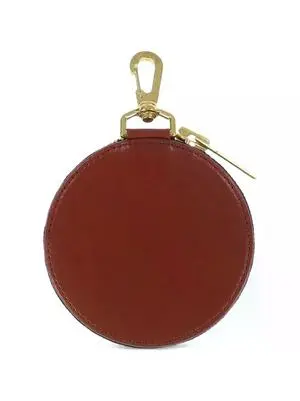 BLACK MEANS Embroidered-panel Leather Coin Case - Red