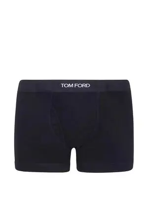 TOM FORD Logo-waistband Cotton Boxers - Black