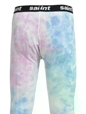 SAINT MXXXXXX Tie-dye Waffle-knit Thermal Pants - Pink