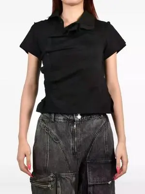 Natasha Zinko Shrunken Double-collar Polo Shirt