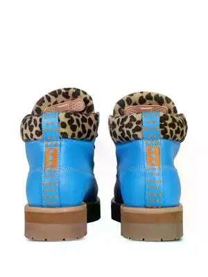 PDF Strada Low Leopard-print Boots - Blue