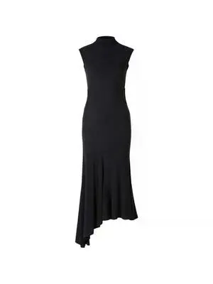 Off-White Cupro Rib Meteor Asymmetric Dress