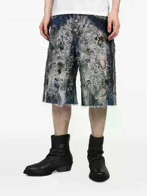 THUG CLUB Hard-washed Destroyed Shorts