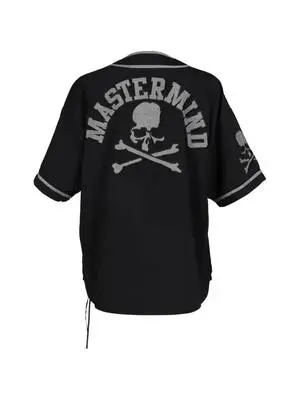 MASTERMIND WORLD Logo-patch Denim Baseball Shirt